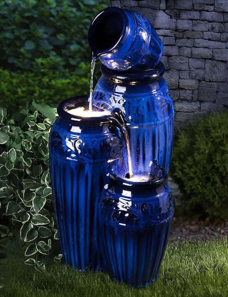 Cora 3-Tier Ceramic Pots Water Feature - Perfect for Outdoors ...