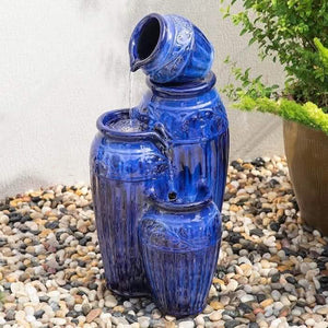 Cora 3-Tier Ceramic Pots Water Feature - Perfect for Outdoors ...