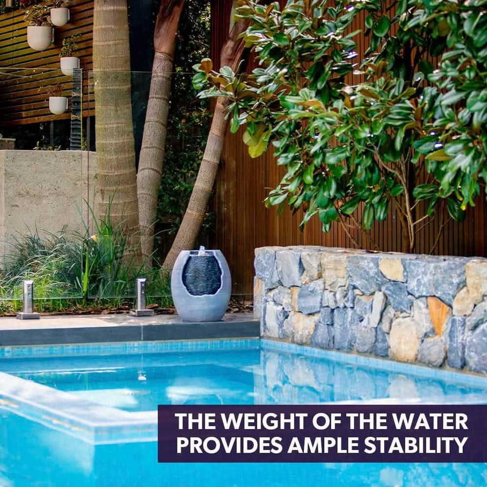 Solar Open-Vase Water Feature - Charcoal Grey — Fountainland