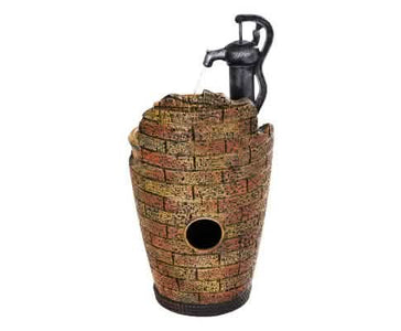 Solar Tap & Barrels Water Feature w/ Bricks Design - 80cm — Fountainland