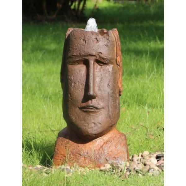 Polynesian Head Water Feature w/ LED and Rusted Effect - 60cm ...